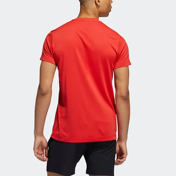 Adidas H.rdy Warri Stripes Print Crew Neck Short Sleeve Shirt - Red