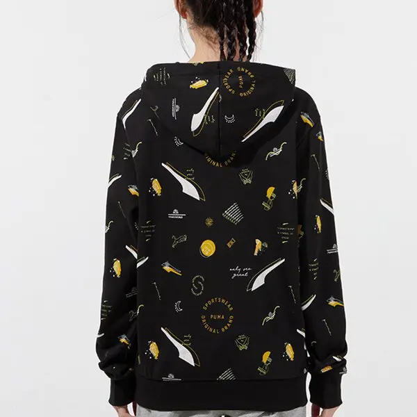 PUMA Printed Drawstring Pullover Hoodie