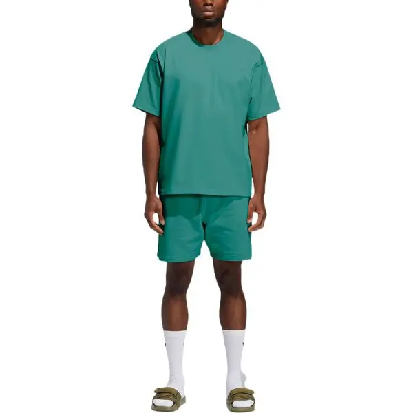 Adidas X Crossover Solid Color Round Neck Pullover Short Sleeve Couple Style Green