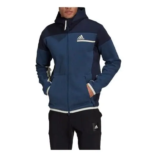 Adidas Z.n.e Series Hooded Knit Jacket - Navy Blue