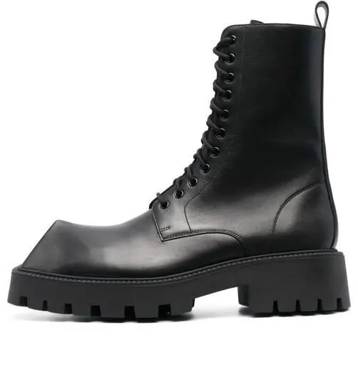 Balenciaga Rhino 25mm Lace Up Boots - Black