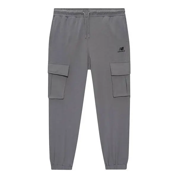 NEW BALANCE Logo Print Cargo Pants - Grey/black