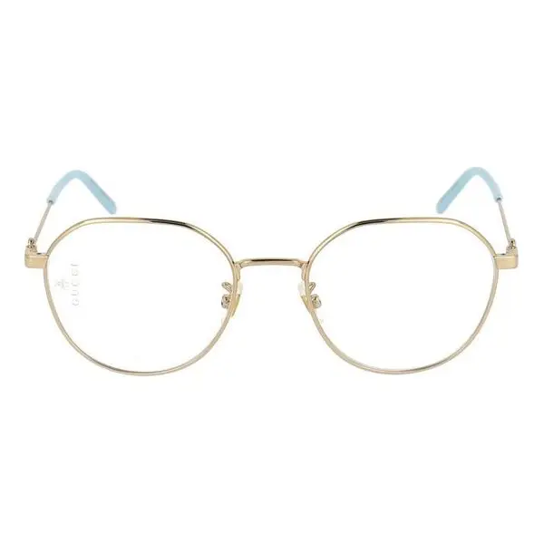 Gucci Metallic Round Frame Eyeglasses - Gold