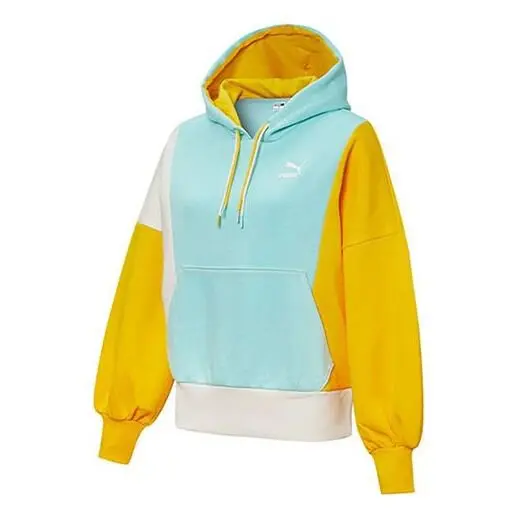 PUMA Panelled Hoodie - Blue/yellow/white