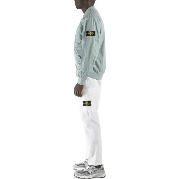 Stone Island Cupro Cotton Twill Bomber Jacket