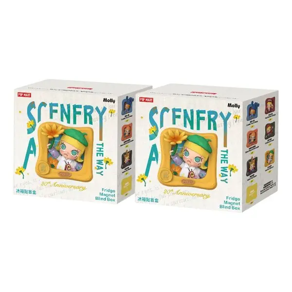 POP MART Molly Scenery Along The Way Series Fridge Magnet Blind Box - Multi-color