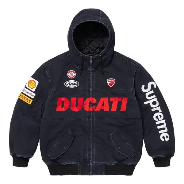 Supreme X Ducati Hooded Racing Jacket - Black/red