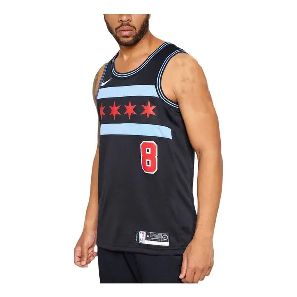 Nike Nba Chicago Bulls Swingman Edition Jersey Zach Lavine 8 - Black/blue/red