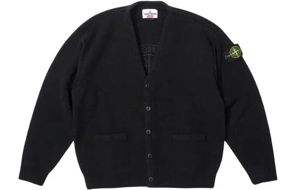 Supreme X Stone Island Boucle Cardigan Jacket - Black