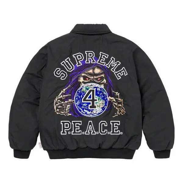 Supreme Peace Embroidered Work Jacket - Black