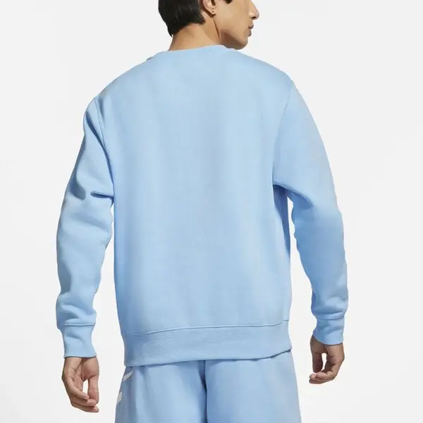Nike Athleisure Casual Sports Fleece Lined Round Neck Pullover - Blue