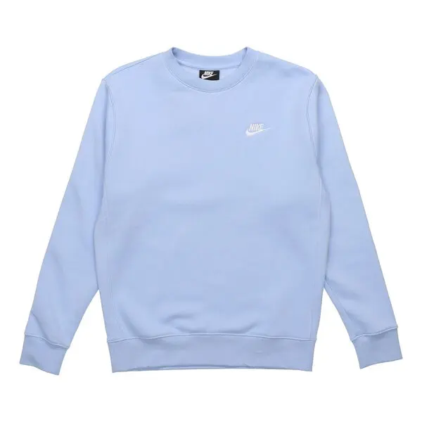 Nike Athleisure Casual Sports Fleece Lined Round Neck Pullover - Blue