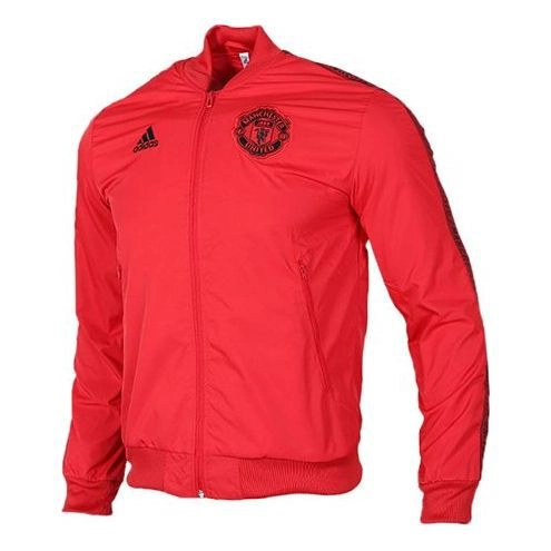 Adidas Manchester United Long Sleeve Zipper Jacket - Red