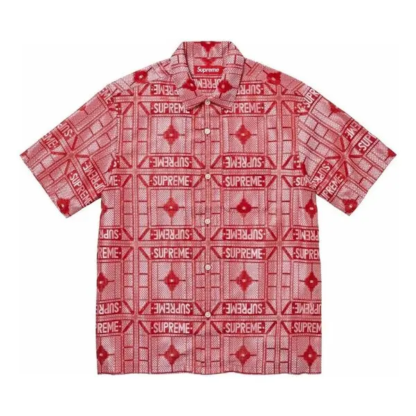 Supreme Tray Jacquard S/s Shirt - Red