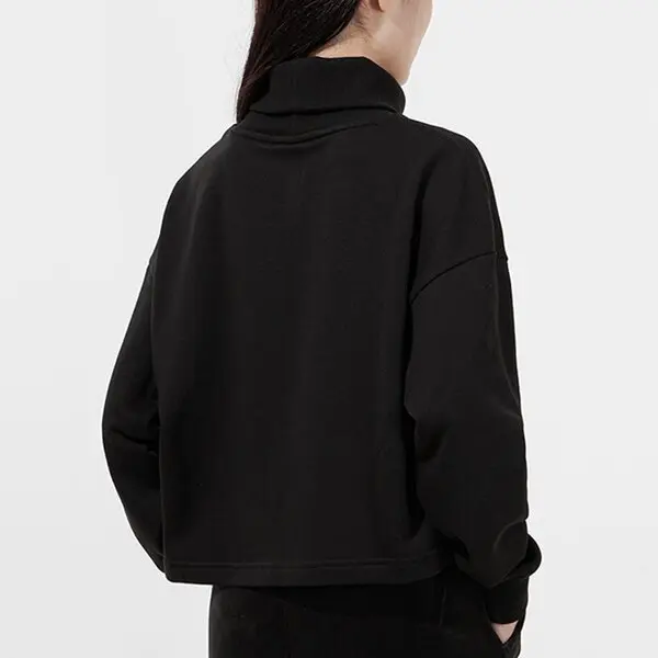 PUMA Classics Logo Embroidery High Neck Sweatshirt - Black