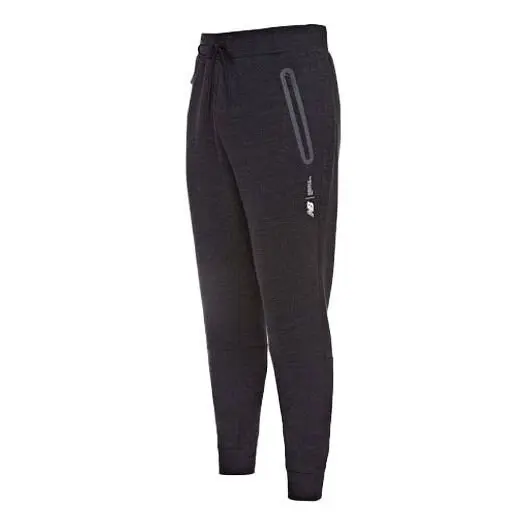 NEW BALANCE Stretch Graphic Logo Fortitech Fleece Track Pants Asia Sizing - Black