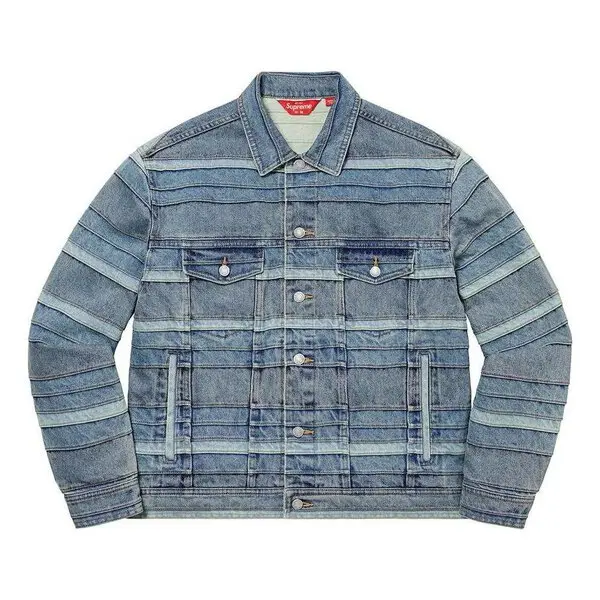 Supreme Layered Denim Trucker Jacket - Teal
