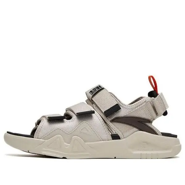ANTA Adjustable Velcro Strap Sandals - Grey/black/red