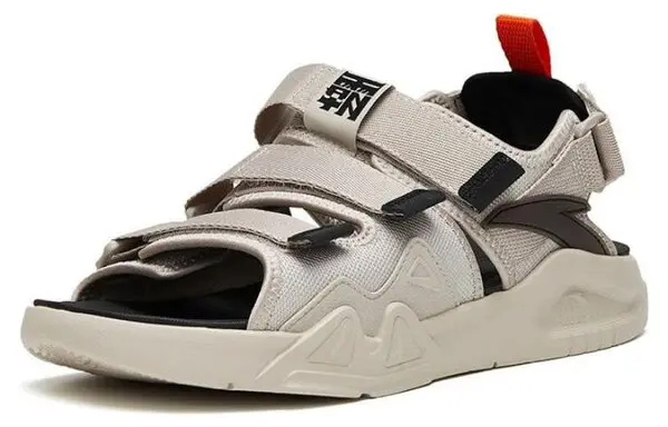 ANTA Adjustable Velcro Strap Sandals - Grey/black/red