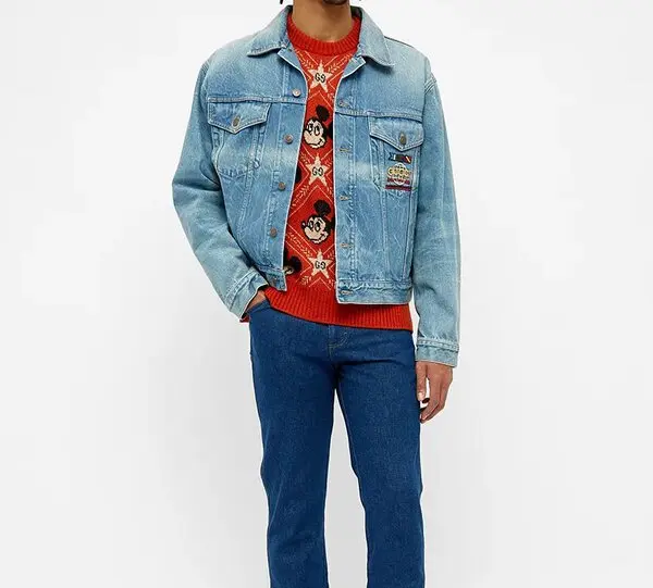 Gucci X Disney Mickey Mouse Pattern Crewneck Knitted Sweater For Orange