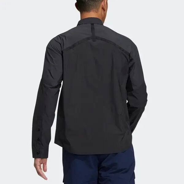 Adidas Casual Sports Solid Color Breathable Long Sleeves Shirt Black