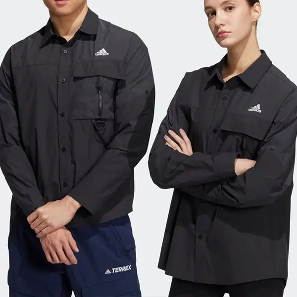 Adidas Casual Sports Solid Color Breathable Long Sleeves Shirt Black