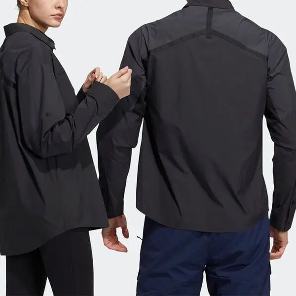 Adidas Casual Sports Solid Color Breathable Long Sleeves Shirt Black