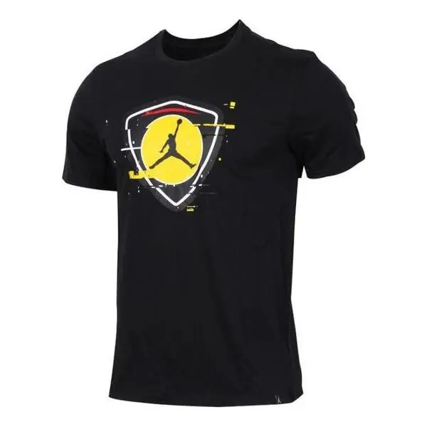 JORDAN Last Shot T-shirt 'black - Black/yellow