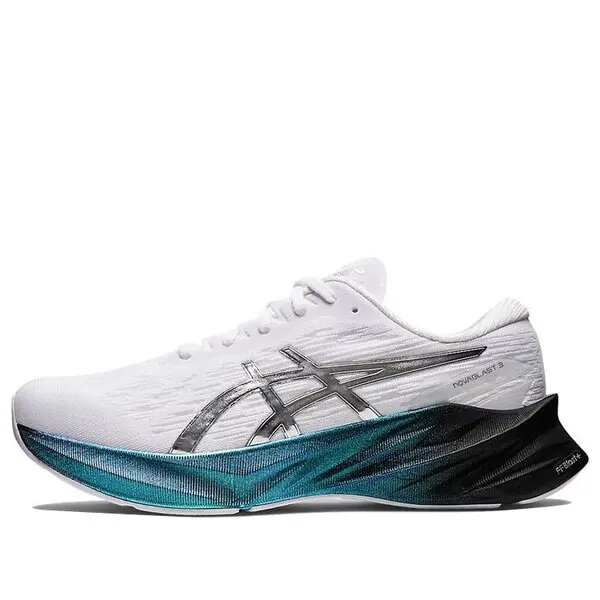Asics Novablast 3 Platinum Athletic Sneakers - White/silver