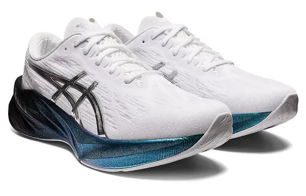 Asics Novablast 3 Platinum Athletic Sneakers - White/silver