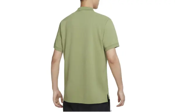 Nike Solid Color Logo Embroidered Short Sleeve Polo Shirt Green - Multi-color