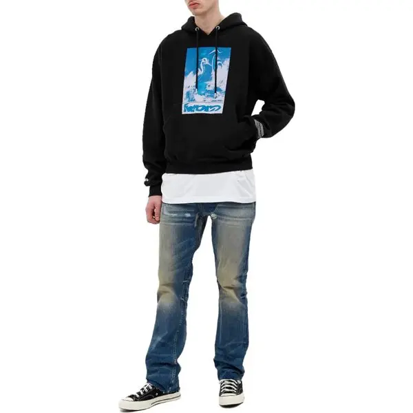Heron Preston Graphic Print Hoodie - Black/blue