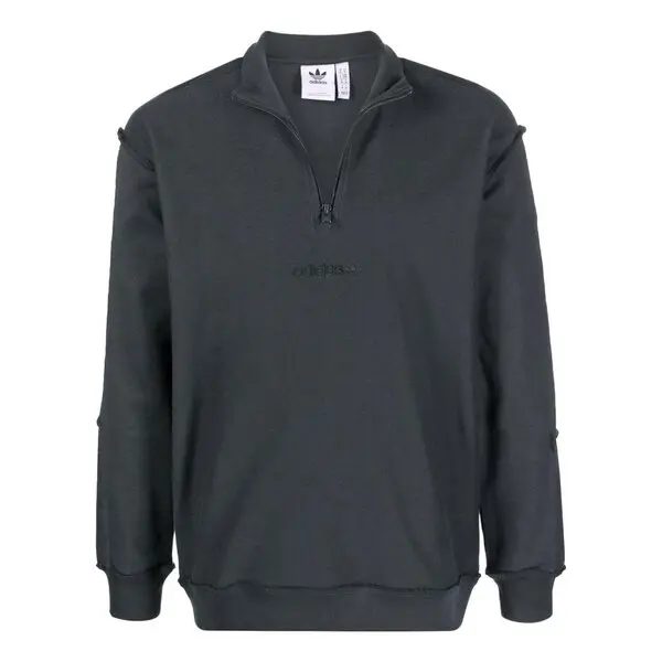 Adidas Originals Logo Zip-up Sweatshirt With High Collar