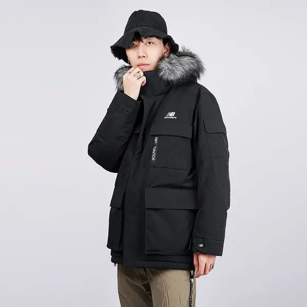NEW BALANCE Down Parka With Faux Fur Hood