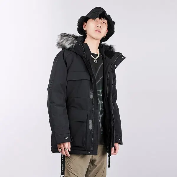 NEW BALANCE Down Parka With Faux Fur Hood