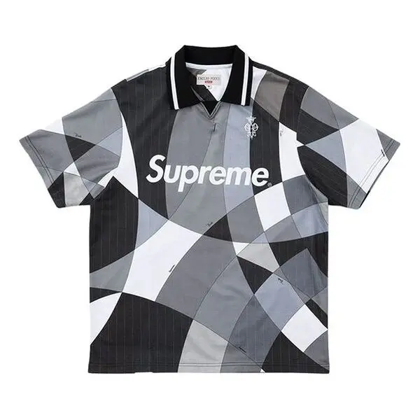 Supreme X Emilio Pucci Soccer Jersey Polo - Black/white/grey