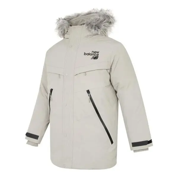 NEW BALANCE Hooded Parka Jacket Asia Sizing - Light Grey