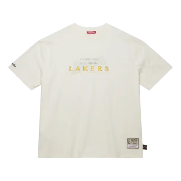 Mitchell & Ness Nba Lifestyle T-shirt 'lakers - Beige