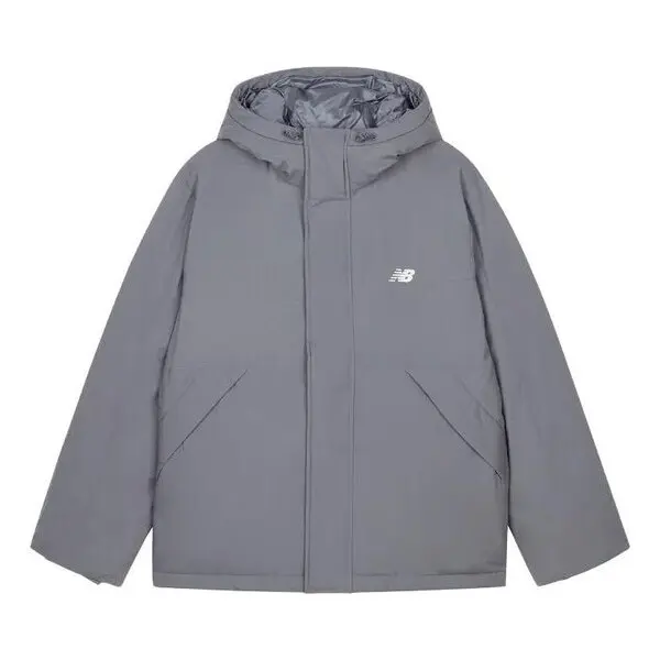 NEW BALANCE Padded Hooded Jacket - Grey