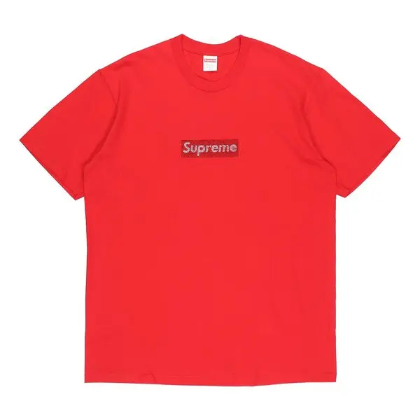 Supreme Ss19 X Swarovski Box Logo Tee Bogot - Red