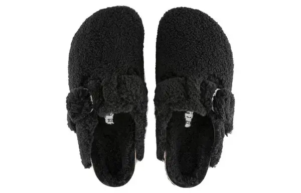 BIRKENSTOCK Boston Big Buckle Shearling Clogs - Black