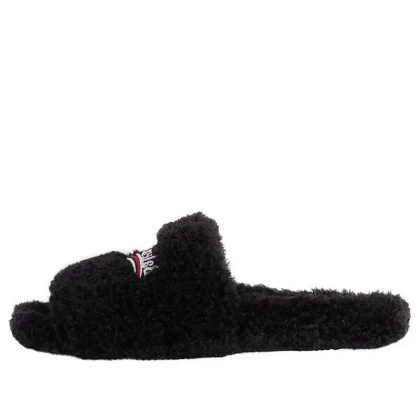 Balenciaga Furry Slides - Black