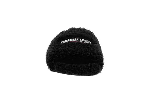 Balenciaga Furry Slides - Black