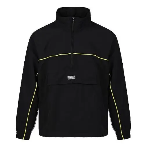 Adidas Originals Stand Collar Pullover Sports Jacket - Black