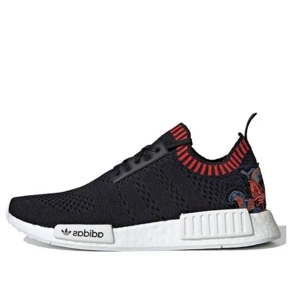 Adidas Nmd R1 Primeknit "dragon Patch" Sneakers - Black