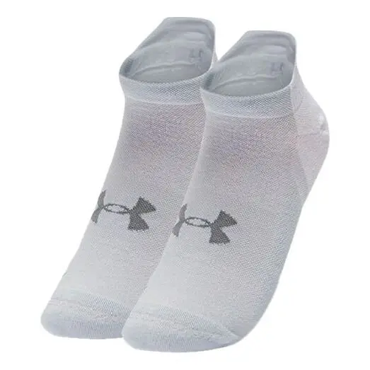 Under Armour Armourdry Run No Show Socks - White/grey