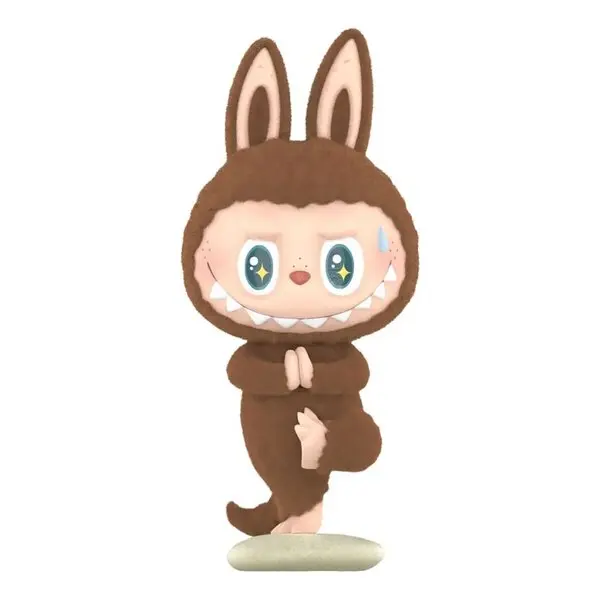 POP MART The Monsters Labubu Lazy Yoga Coach Secret Edition Figure - Brown