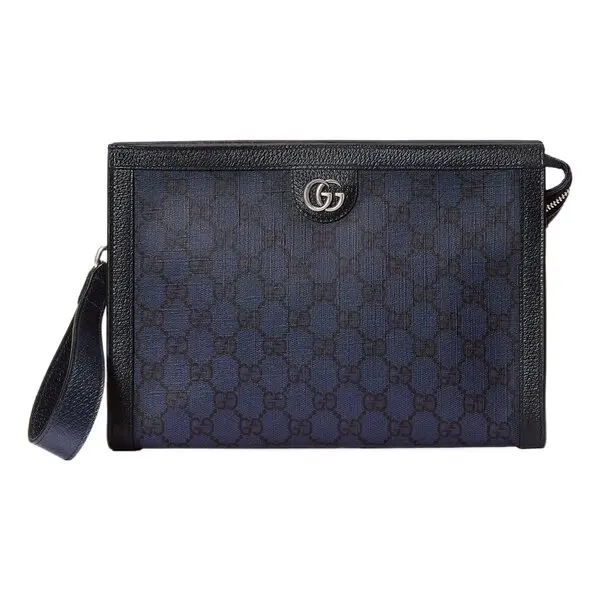 Gucci Ophidia Gg Supreme Canvas Pouch - Dark Blue