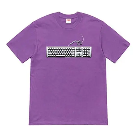 Supreme Keyboard Pattern Short Sleeve Tee - Purple