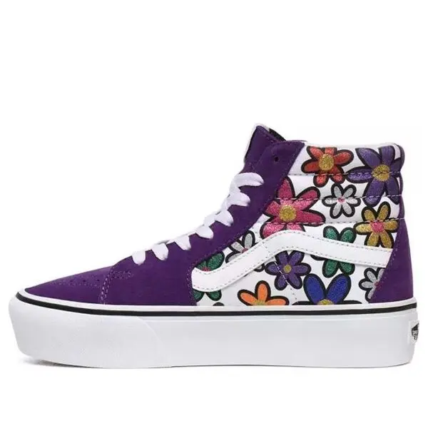 VANS Sk8-hi Platform 2 Glitter Daisies High Top Sneakers - Purple